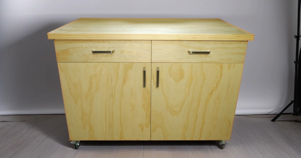 How To Build A Mobile Plywood Cabinet With Pocket Hole Joinery - Plans ...